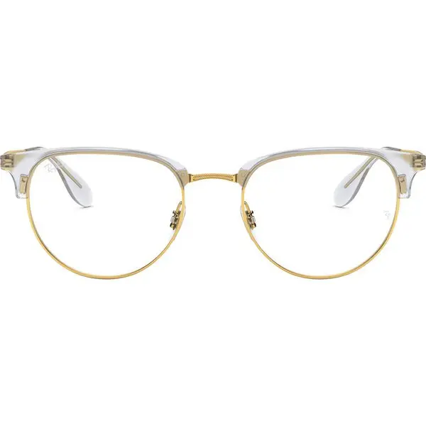Ray-ban 53mm Square Optical Glasses - Gold