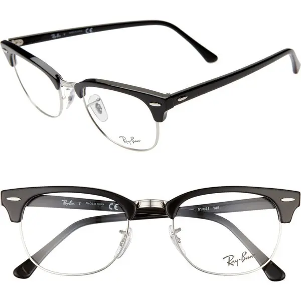 Ray-ban 51mm Optical Glasses - Shiny Black