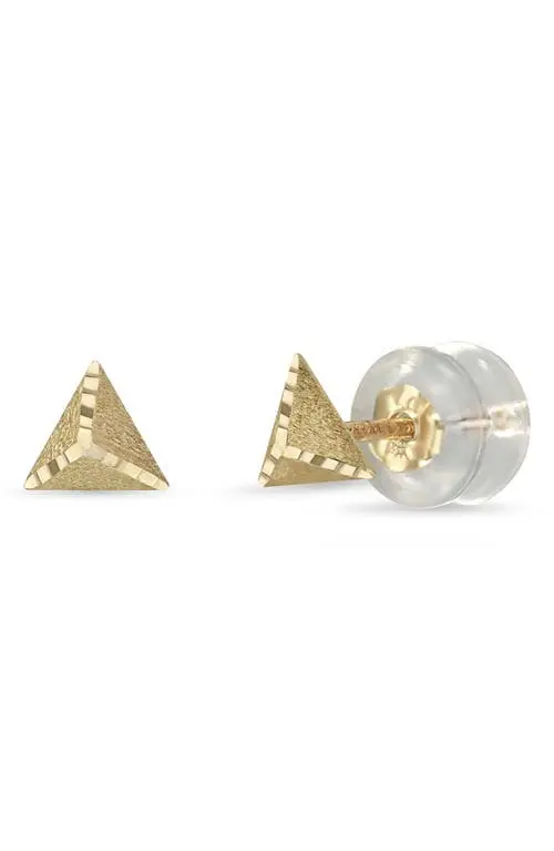 Bony Levy 14k Gold Brushed Pyramid Stud Earrings - Yellow Gold