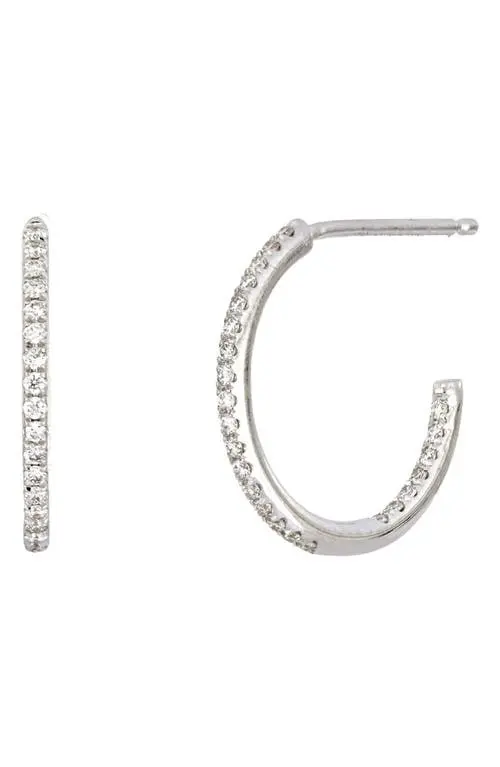Bony Levy 18k Gold Diamond Hoop Earrings - White Gold