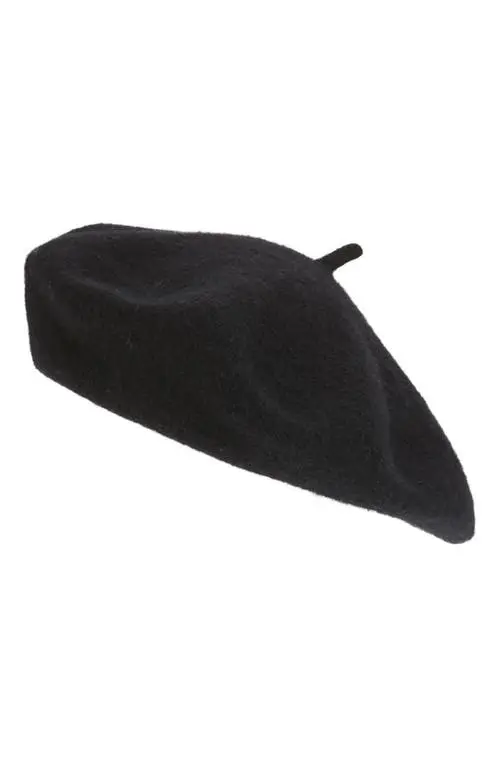 Nordstrom Wool Blend Beret - Black