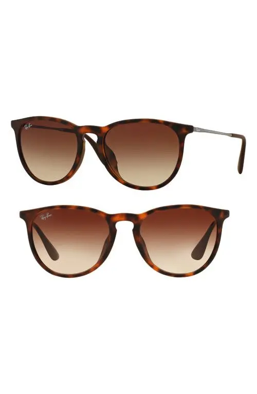 Ray-ban Erika 54mm Round Sunglasses - Tortoise/ Silver