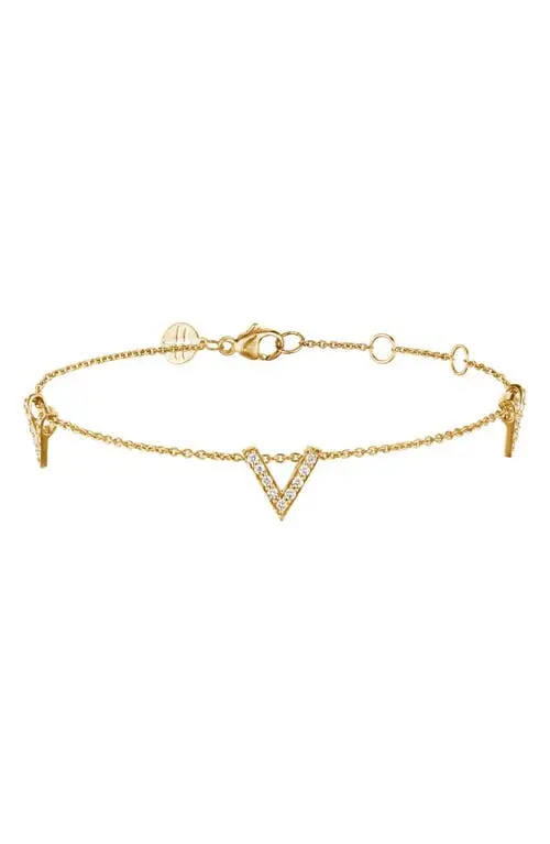 Hueb Bestow V-station Diamond Bracelet - Yellow Gold
