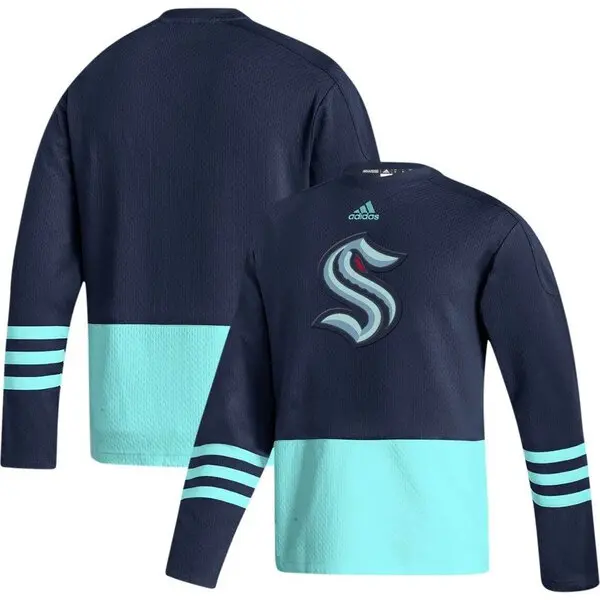 Adidas Seattle Kraken Logo Aeroready Pullover Sweater - Navy