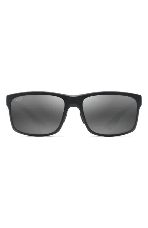 Maui Jim Pokowai Arch 58mm Polarized Rectangle Sunglasses - Black