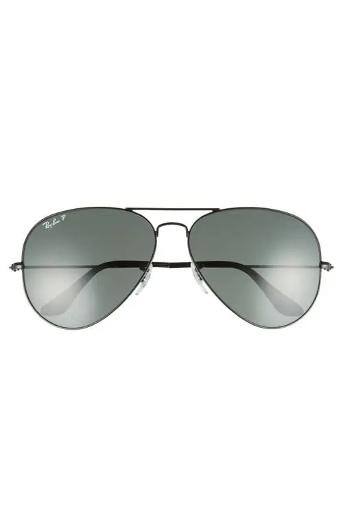 Ray-ban 62mm Polarized Aviator Sunglasses - Black/polarized