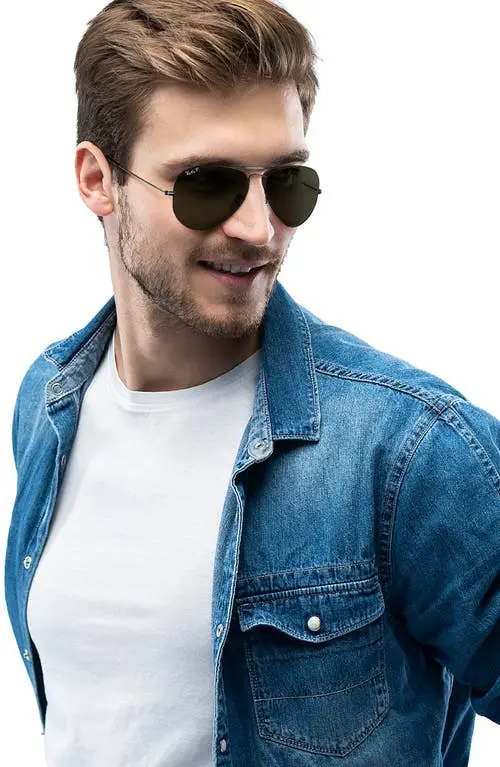 Ray-ban 62mm Polarized Aviator Sunglasses - Black/polarized