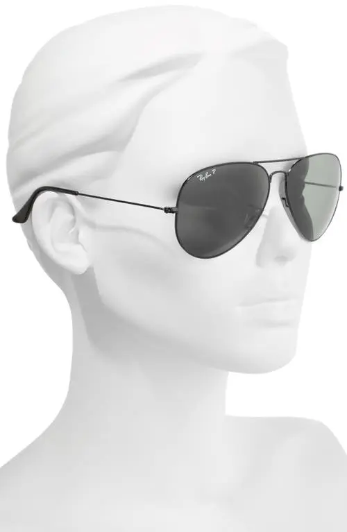 Ray-ban 62mm Polarized Aviator Sunglasses - Black/polarized