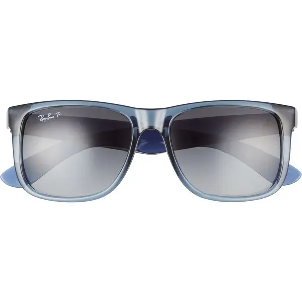 Ray-ban 54mm Polarized Square Sunglasses - Transparent Blue