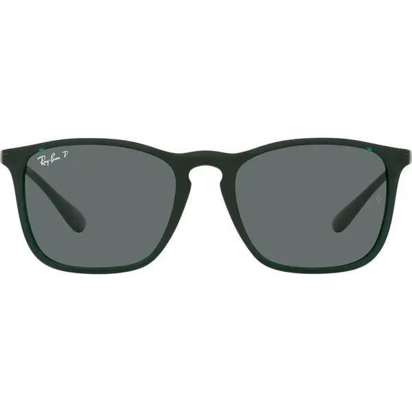 Ray-ban 54mm Polarized Square Sunglasses - Transparent Green