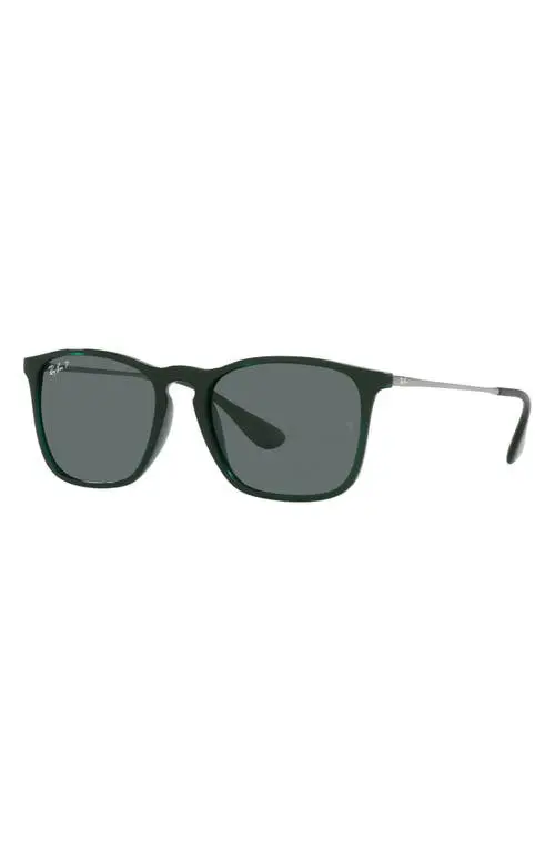 Ray-ban 54mm Polarized Square Sunglasses - Transparent Green