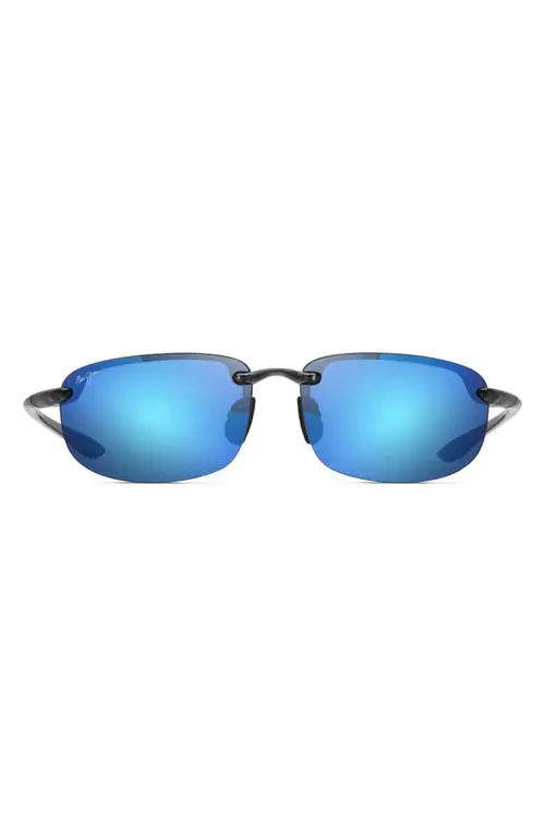 Maui Jim Ho'okipa 63mm Polarized Rectangular Sunglasses - Smoke Grey/blue Hawaii