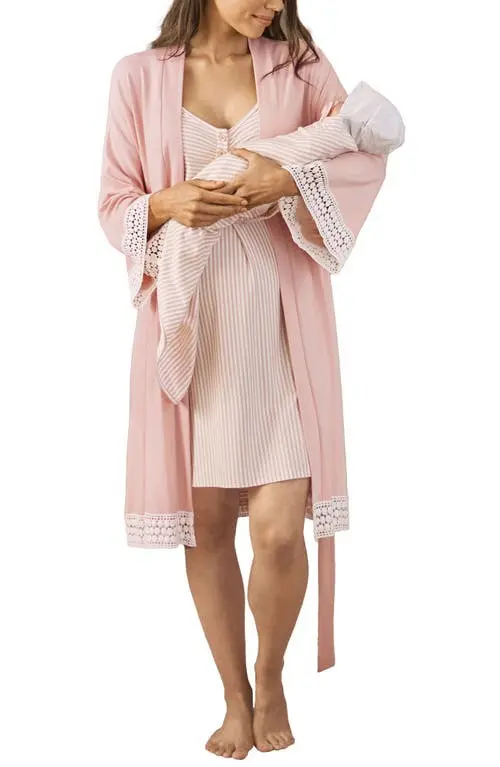 ANGEL MATERNITY Hospital Pack Nursing Nightgown - Pink