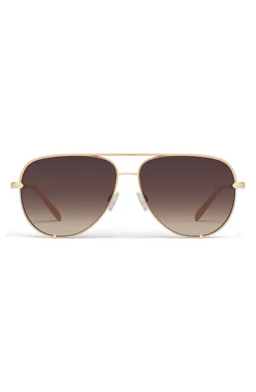 Quay High Key 64mm Oversize Aviator Sunglasses - Chml/dkfn