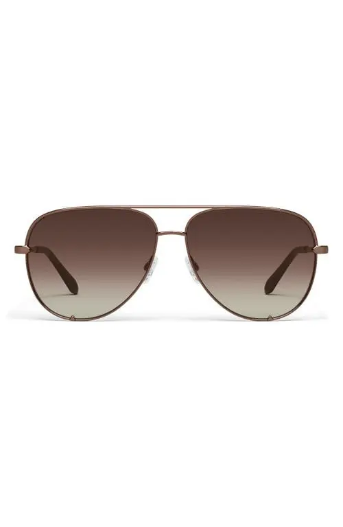 Quay High Key 64mm Oversize Aviator Sunglasses - Chocolate/dark Brown