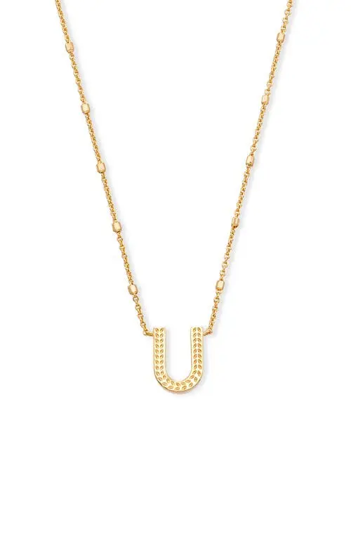 Kendra Scott Initial Pendant Necklace - Gold Metal-u