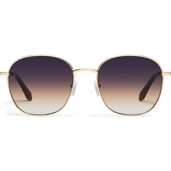 Quay Jezabell 56mm Round Sunglasses - Gold/ Dusk Poppy