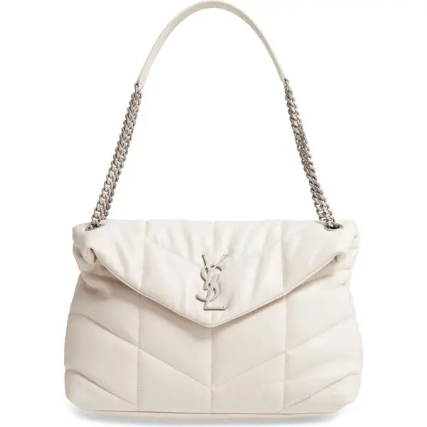 Saint Laurent Medium Lou Puffer Bag - Blanc Vintage