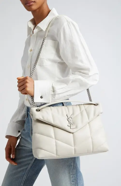 Saint Laurent Medium Lou Puffer Bag - Blanc Vintage