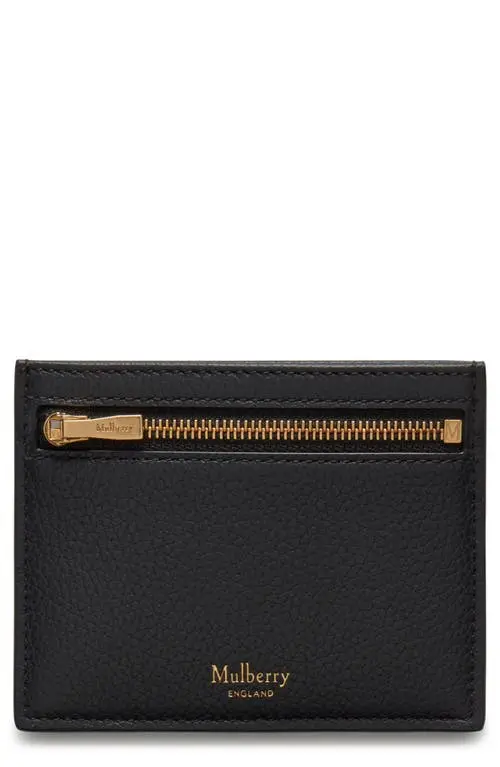 Mulberry Zipped Leather Card Case - Black