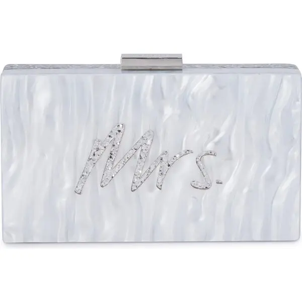 OLGA BERG Mrs. Glitter Acrylic Pod Bag - Silver