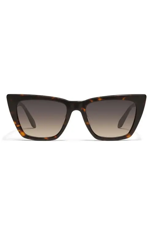 Quay Call The Shots 54mm Gradient Cat Eye Sunglasses - Dark Torte / Smoke