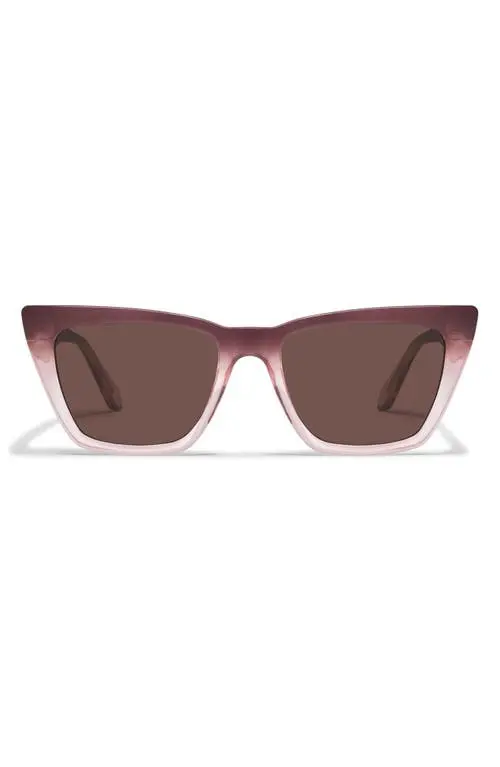 Quay Call The Shots 54mm Gradient Cat Eye Sunglasses - Plum Peony/brown