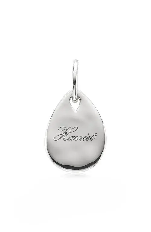 Monica Vinader Mini Petal Teardrop Pendant Charm - Silver