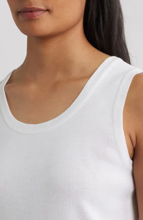 Misook Scoop Neck Tank - Wht