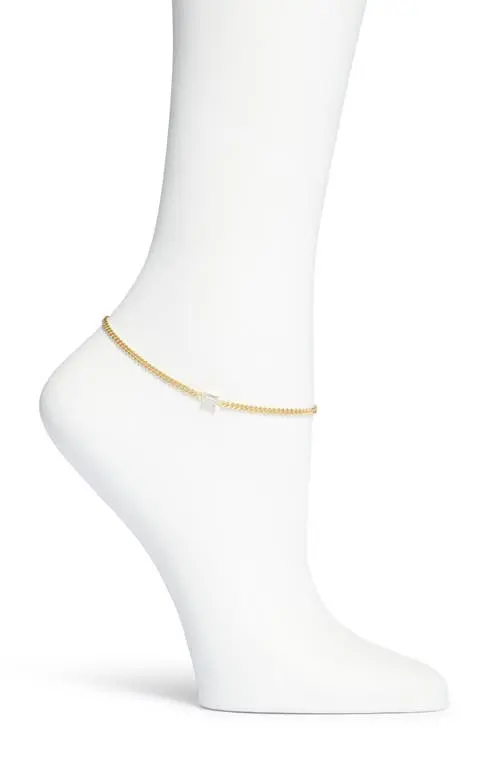 SHYMI Cubic Zirconia Cuban Chain Anklet - Gold/white