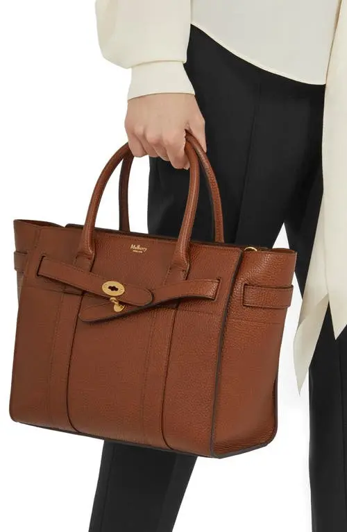 Mulberry Small Zipped Bayswater Leather Satchel - Oak