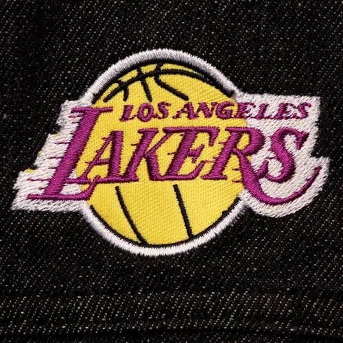 THE WILD COLLECTIVE Los Angeles Lakers Patch Denim Button-up Jacket