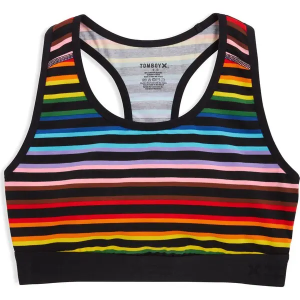 TOMBOYX Racerback Soft Bra - Progress Pride Strp