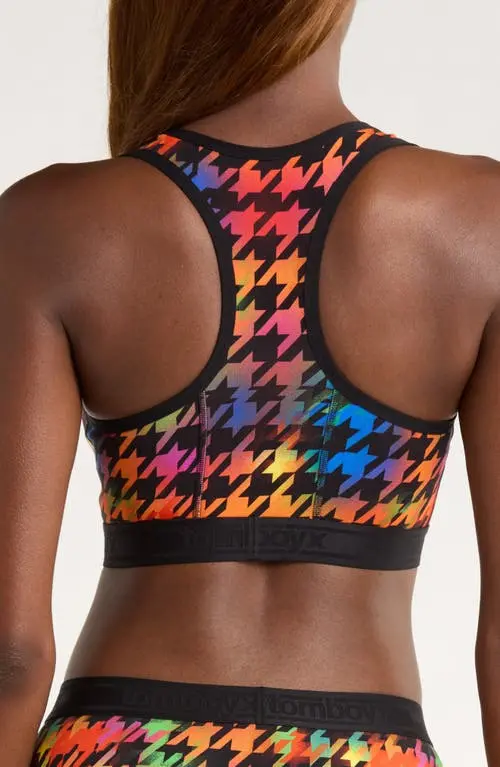 TOMBOYX Racerback Soft Bra - Rainbow Houndstooth