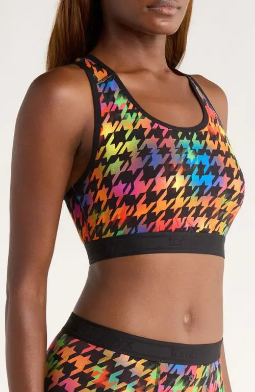 TOMBOYX Racerback Soft Bra - Rainbow Houndstooth