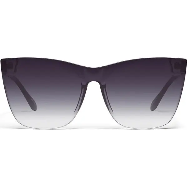 Quay Come Thru 144mm Gradient Cat Eye Sunglasses - Black/ Fade