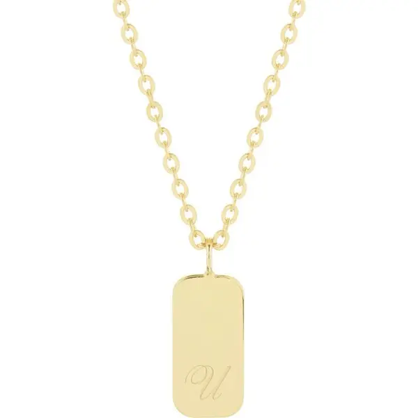 BROOK & YORK Sloan Initial Pendant Necklace - Gold U