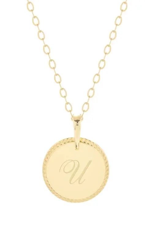 BROOK & YORK Milia Initial Pendant Necklace - Gold U