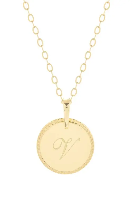 BROOK & YORK Milia Initial Pendant Necklace - Gold V