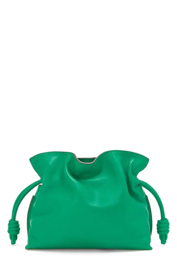 Loewe Mini Flamenco Leather Clutch - Jungle Green