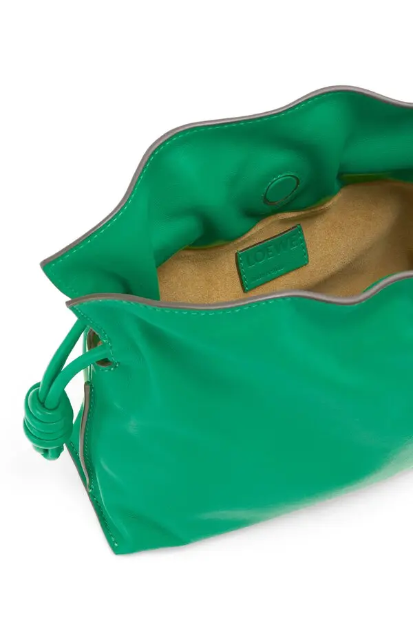 Loewe Mini Flamenco Leather Clutch - Jungle Green