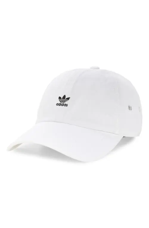 Adidas Originals By Alexander Wang Mini Trefoil Relaxed Strap Back Cap - White/ Black