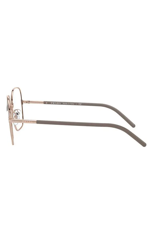 Prada 54mm Rectangle Optical Glasses - Brown/ Beige