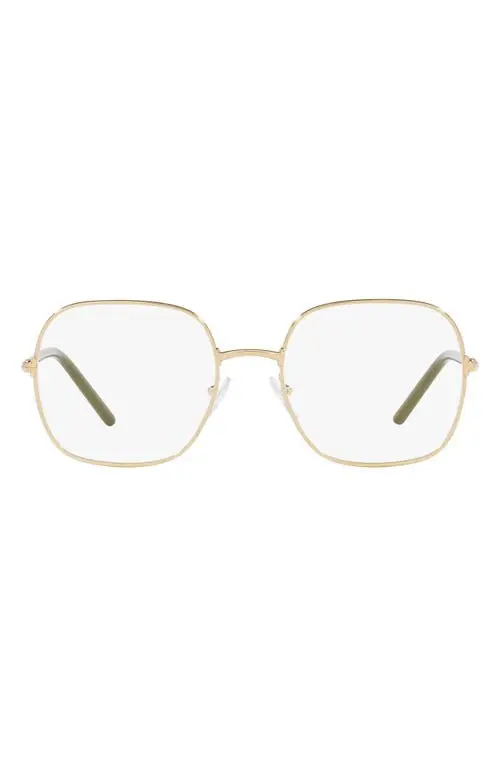 Prada 54mm Rectangle Optical Glasses - Pale Gold