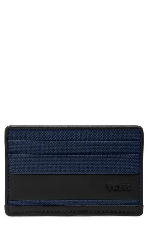 Tumi Alpha Slim Leather Card Case - Navy