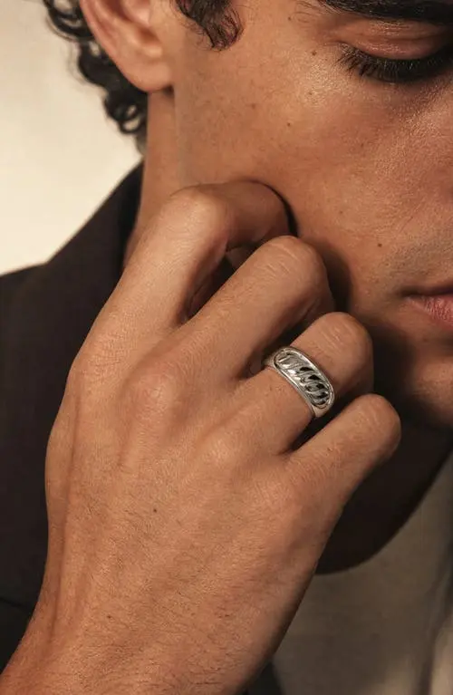 Argento Vivo Textured Signet Ring