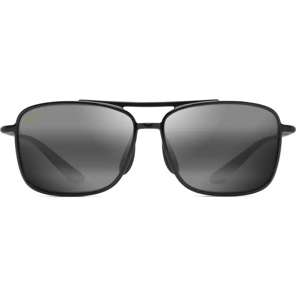 Maui Jim Kaupo Gap Aviator Sunglasses - Gloss Black/neutral Grey