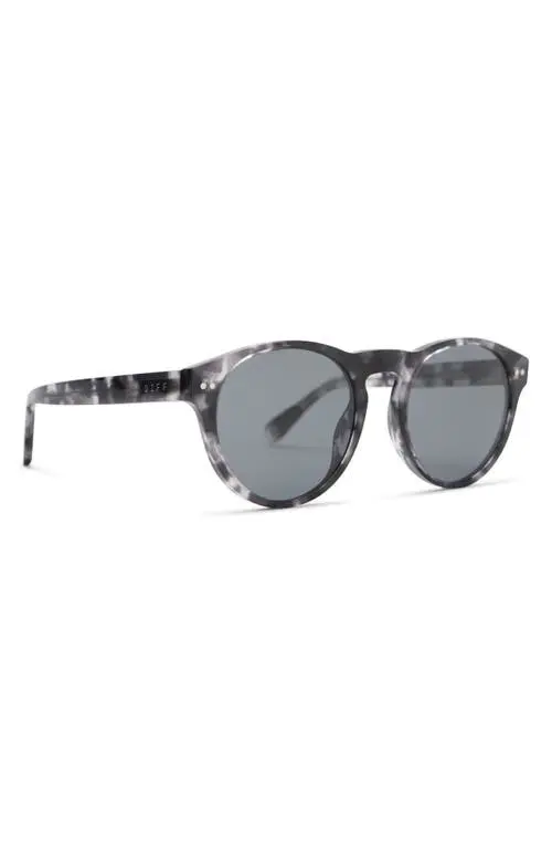 DIFF Cody 50mm Polarized Round Sunglasses - Black Marble/grey