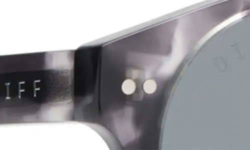 DIFF Cody 50mm Polarized Round Sunglasses - Black Marble/grey