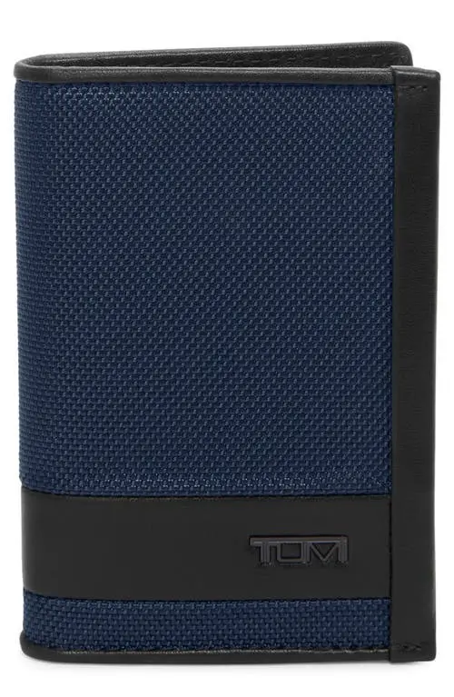 Tumi Multi Window Leather Card Case - Navy
